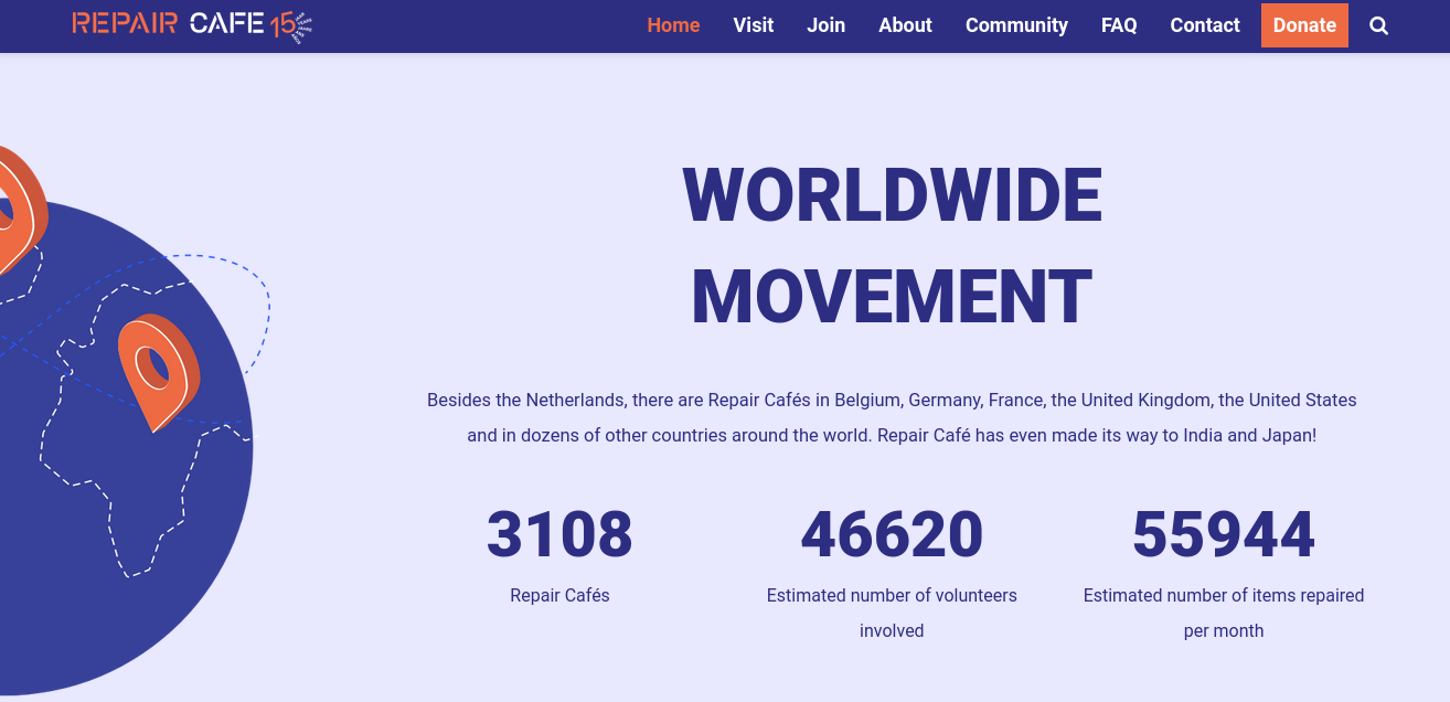 What are repair cafes, and what are their benefits?